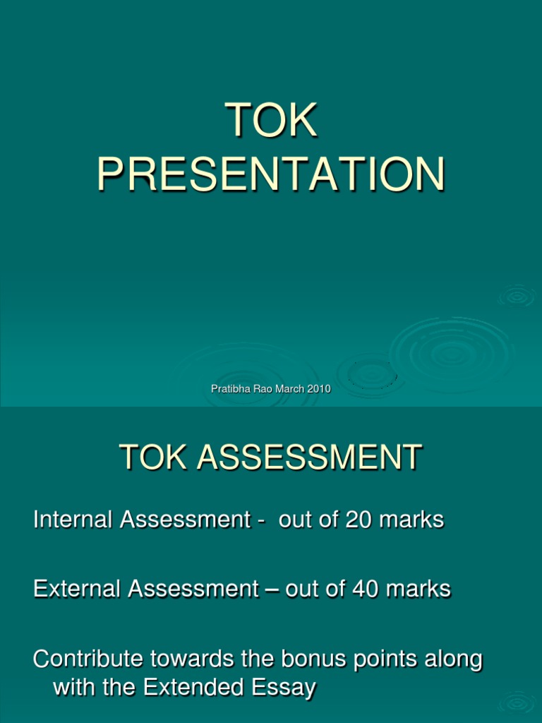The TOK Presentation | PDF | Educational Assessment | Knowledge