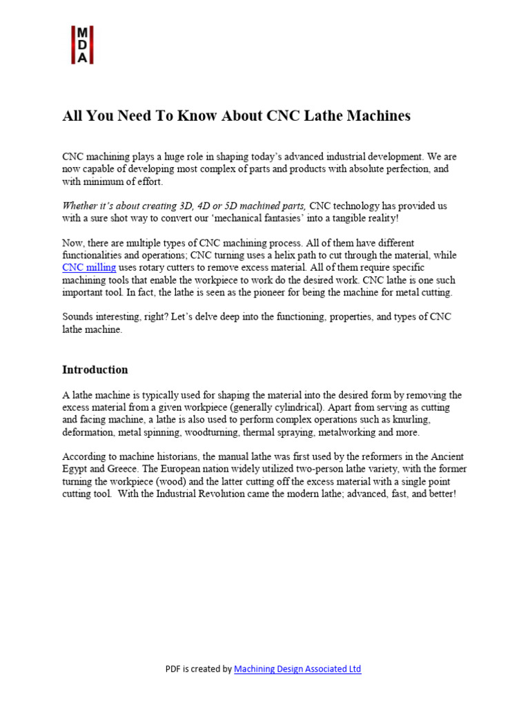 All You Need To Know About CNC Lathe Mac | PDF | Machining | Numerical Control