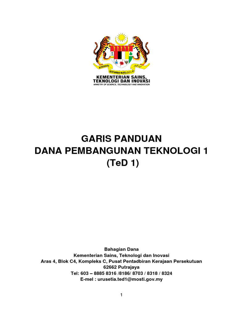 Garis Panduan Dana TeD 1 | PDF