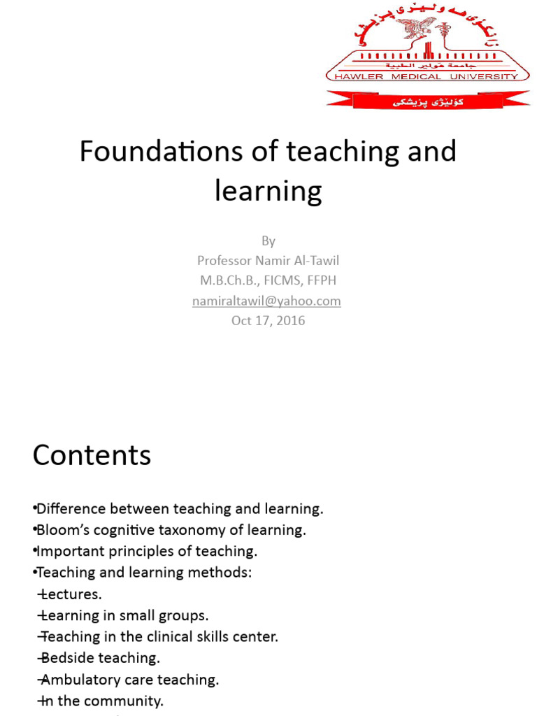 Fundamentals of Teaching and Learning | PDF | Learning | Medicine