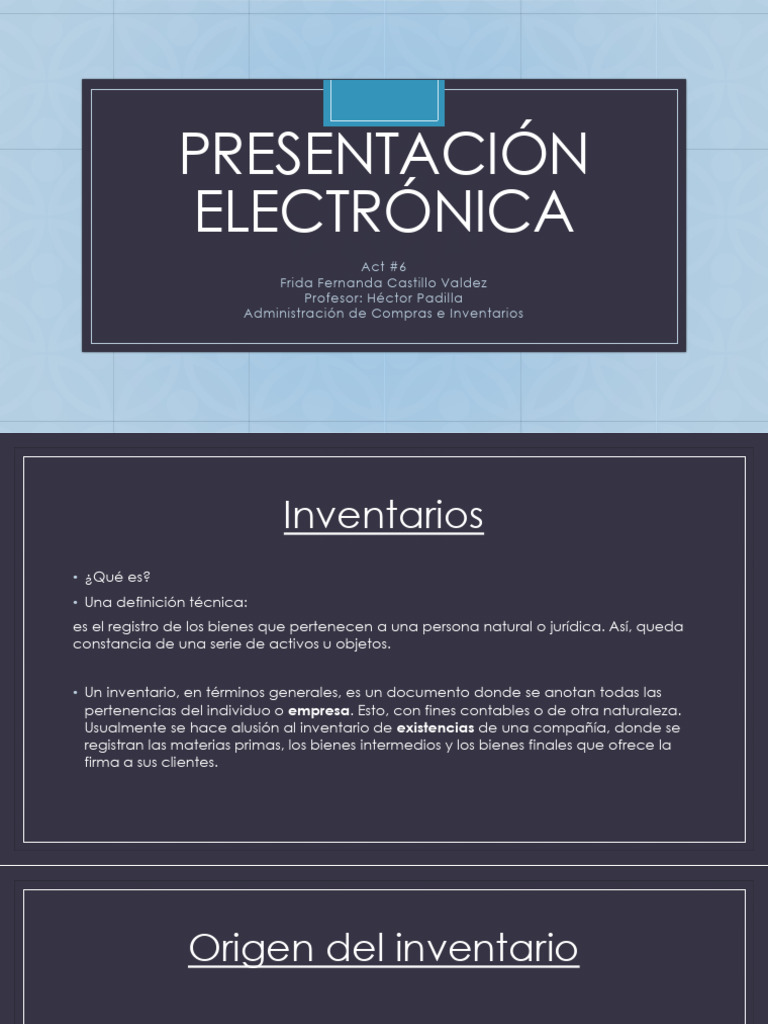 Castillo Valdez Frida - ACT6 - ACI | PDF | Inventario | Business