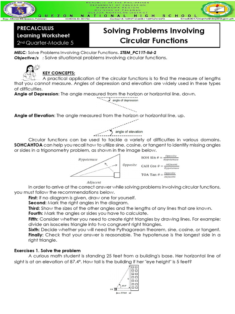 Learning Worksheet - Q2 - Module 5 | PDF