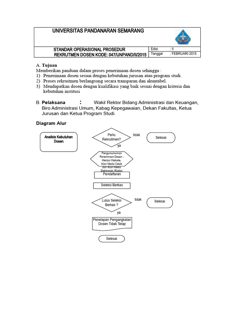 SOP Rekrutmen DTT UNPAND 2015doc | PDF