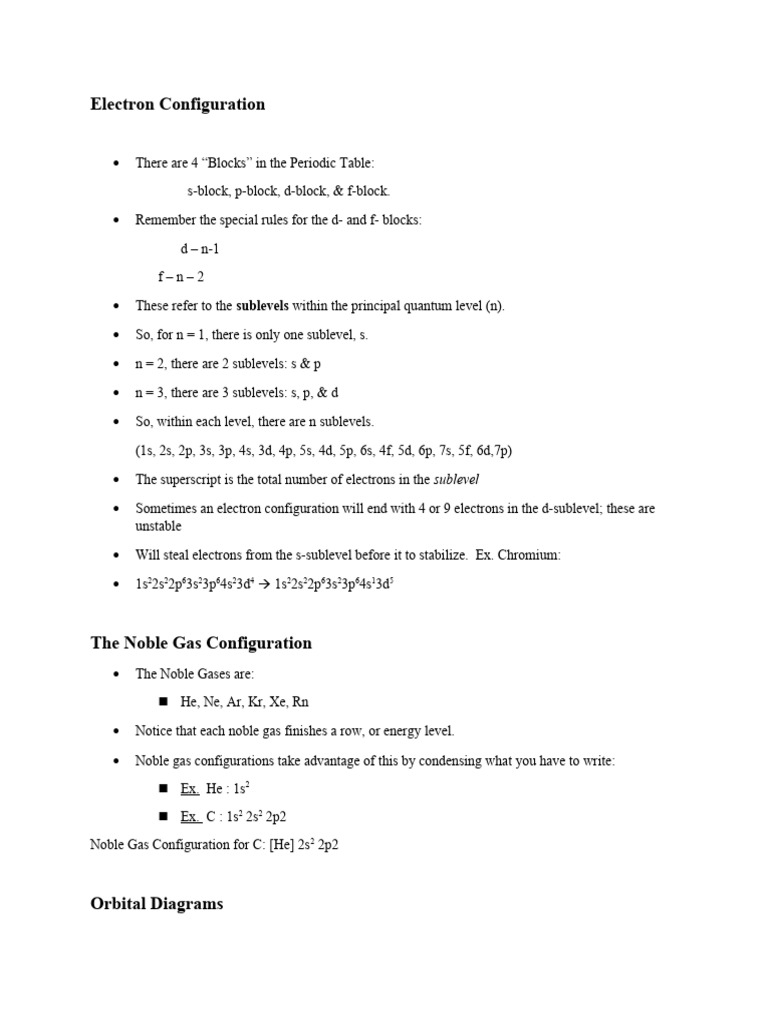 Electron Configuration | PDF | Atoms | Electron Configuration