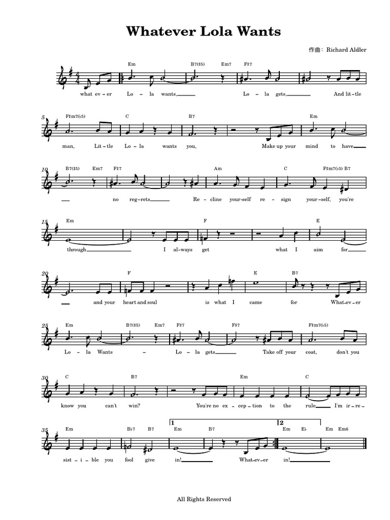 Whatever Lola Wants. em | PDF