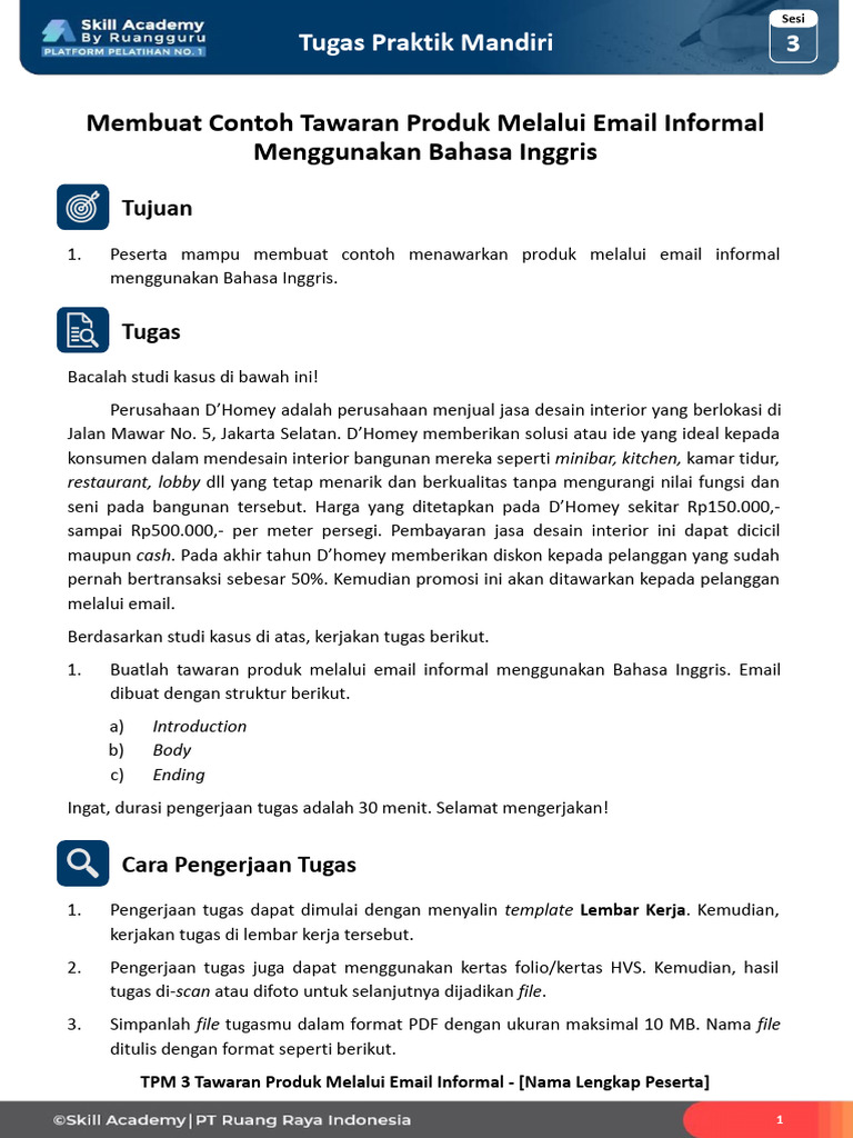 Membuat Contoh Tawaran Produk Melalui Email Informal Menggunakan Bahasa ...