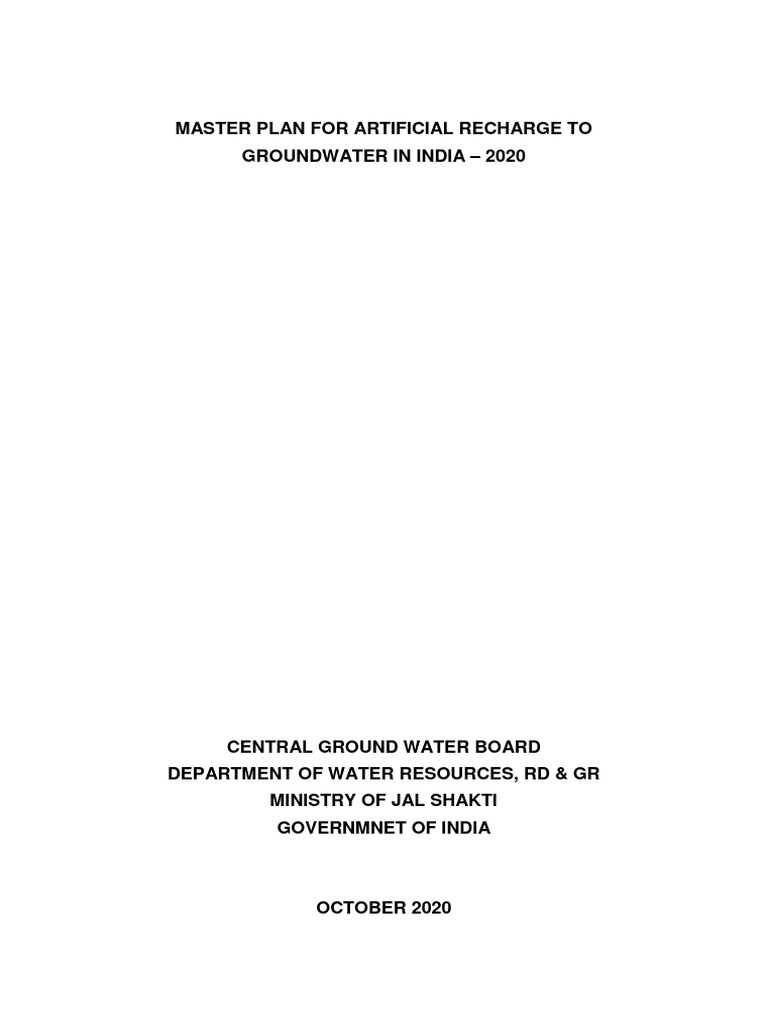 Master Plan To GW Recharge 2020 - 2 | PDF | Groundwater | Aquifer