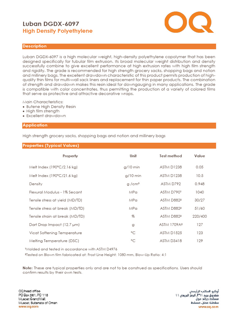 Tds DGDX 6097 Astm Butene | PDF | Polyethylene | Materials