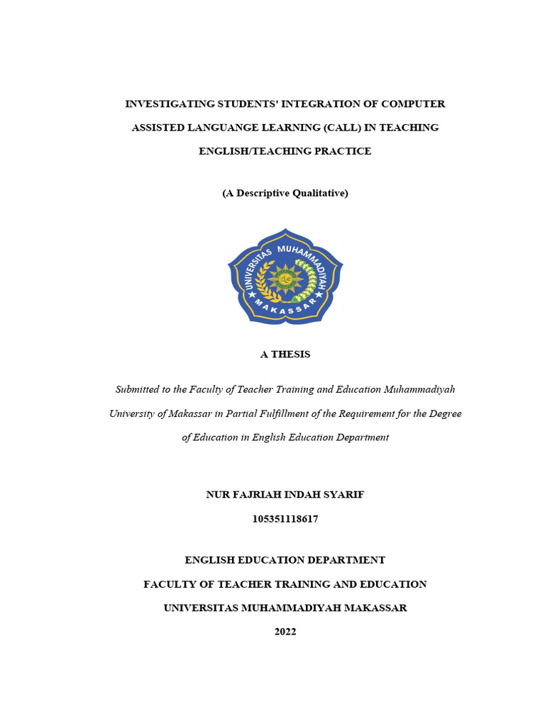 Nur Fajriah Indah Syarif - 105351118617 - Skripsi | PDF | Learning ...
