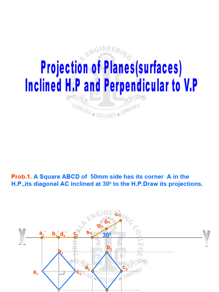 Projection of Planes Inclined HP or V.P | Download Free PDF | Euclidean ...