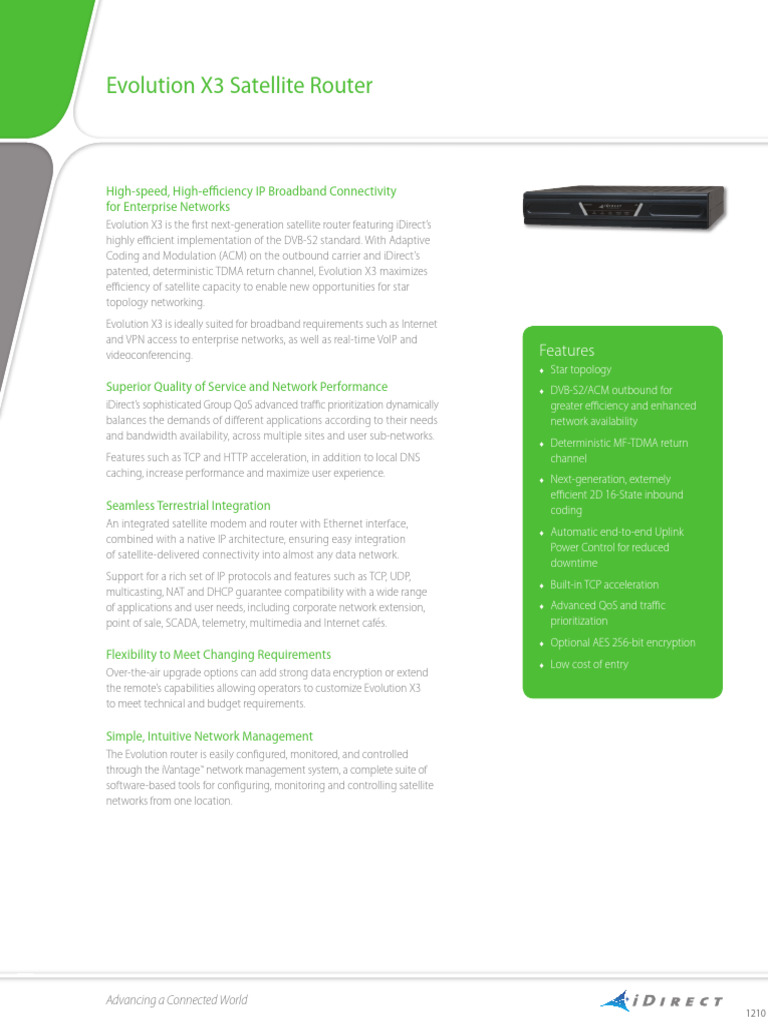 Datasheet Idirect Evolution - X3 | PDF | Computer Network | Quality Of Service