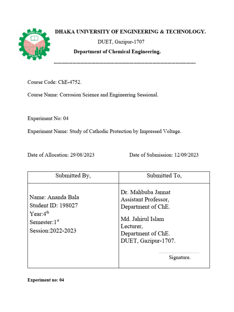 Experiment No 04 | Download Free PDF | Corrosion | Materials