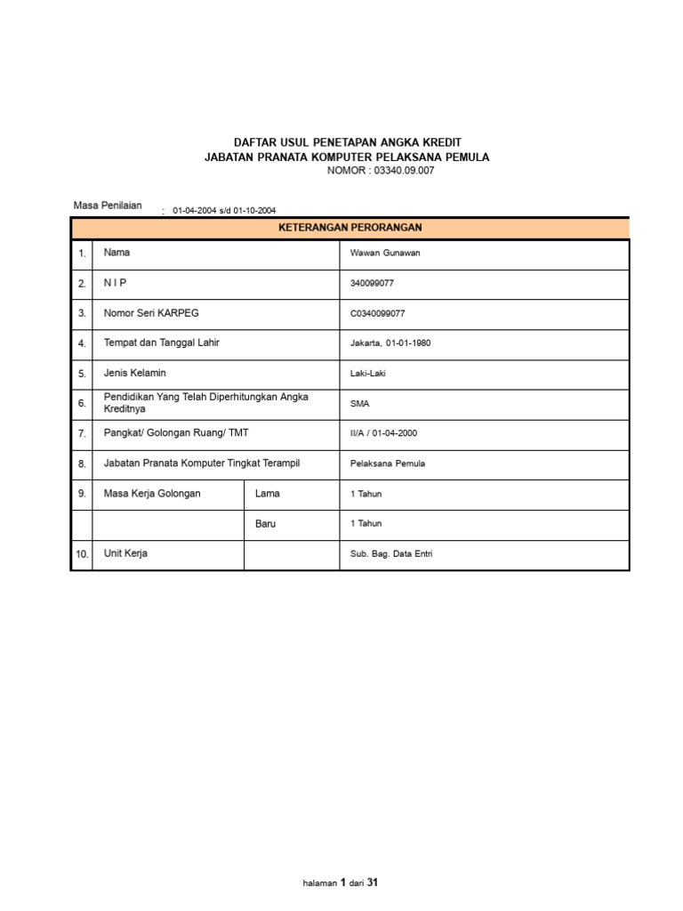 Dupak Pranata Komputer Ahli | PDF