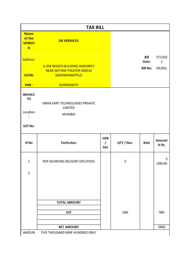 Tax Invoice Zepto | PDF
