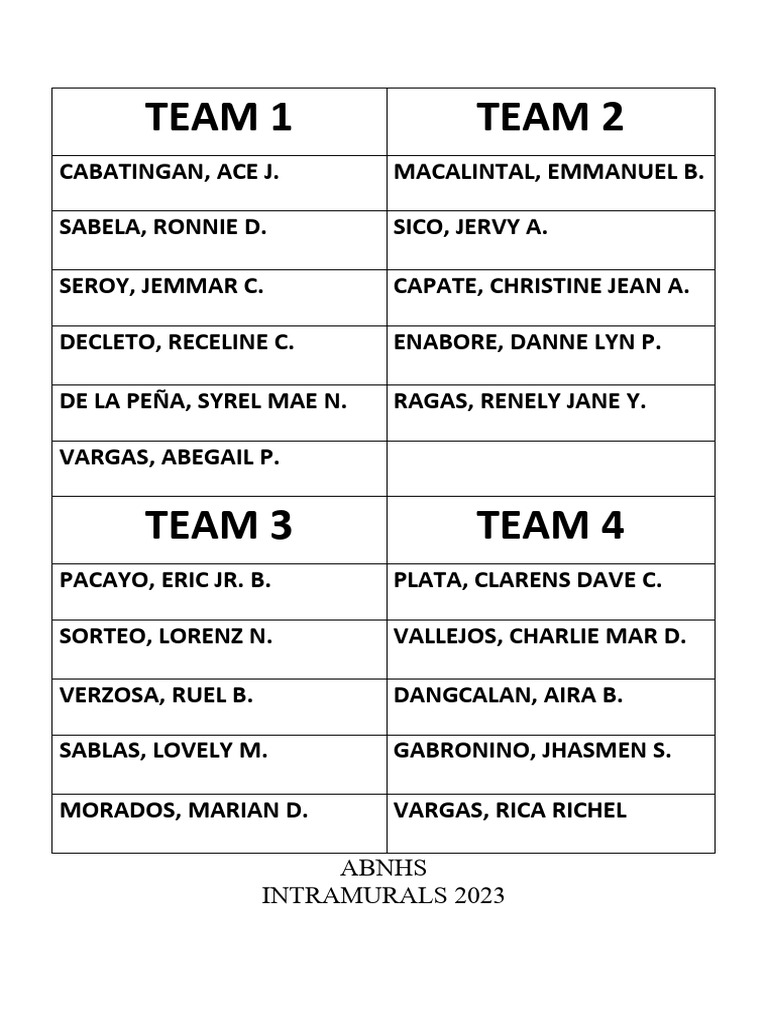 Intramural S 2023 | PDF