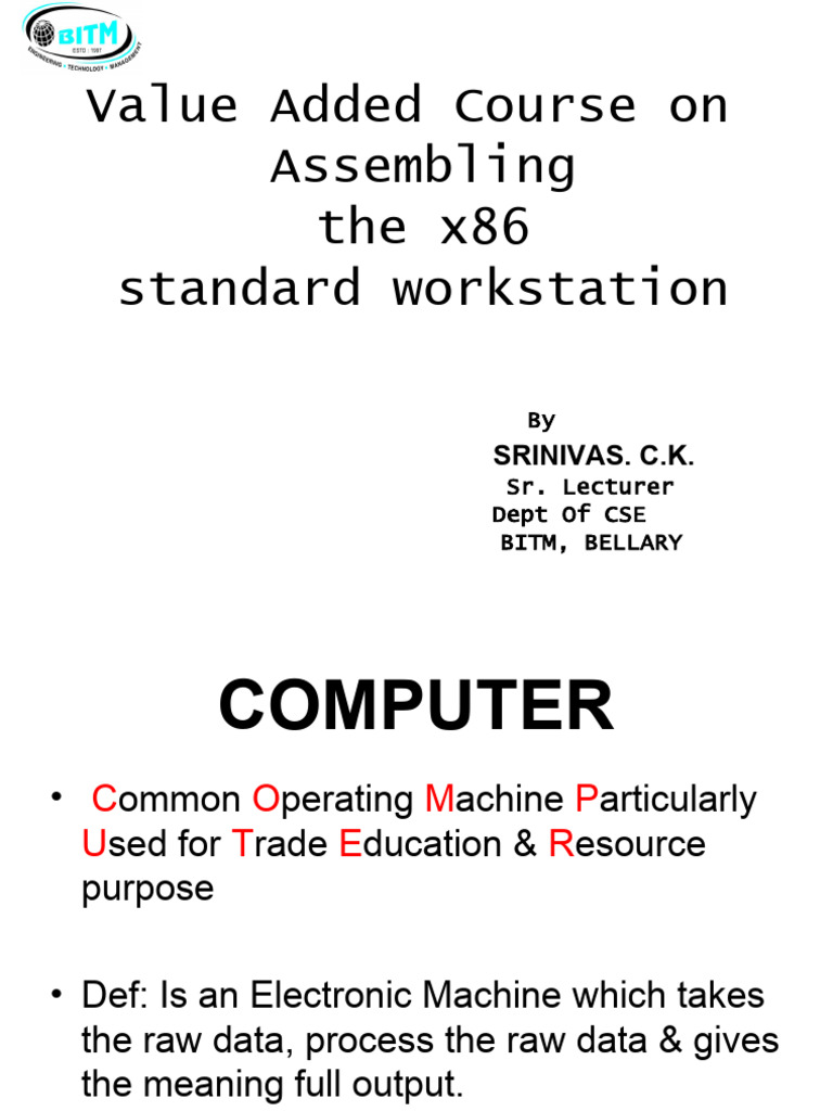PC Assembling Workshop | PDF | Personal Computers | Computer Hardware
