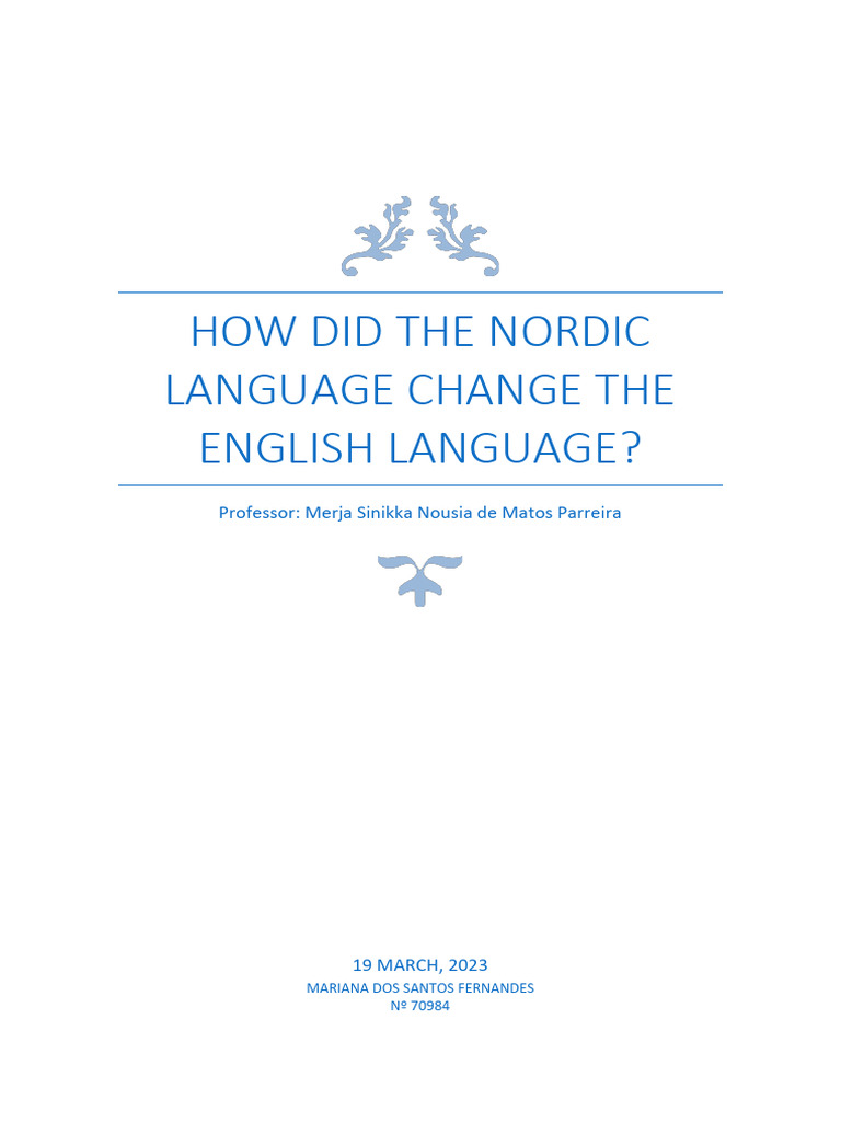 How Did The Nordic Language Change The English Language | PDF | English ...