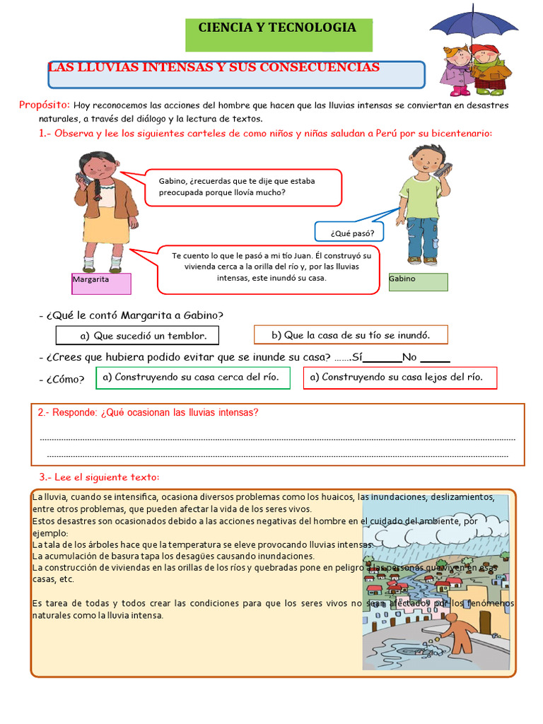 Consecuencia de Lluvias Intensas Ciencia y Tec Nologia | PDF | Lluvia ...