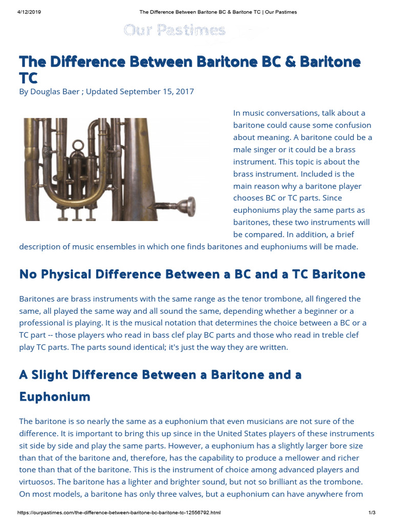 Baritone BC vs TC Explained | PDF | Clef | Brass Instruments