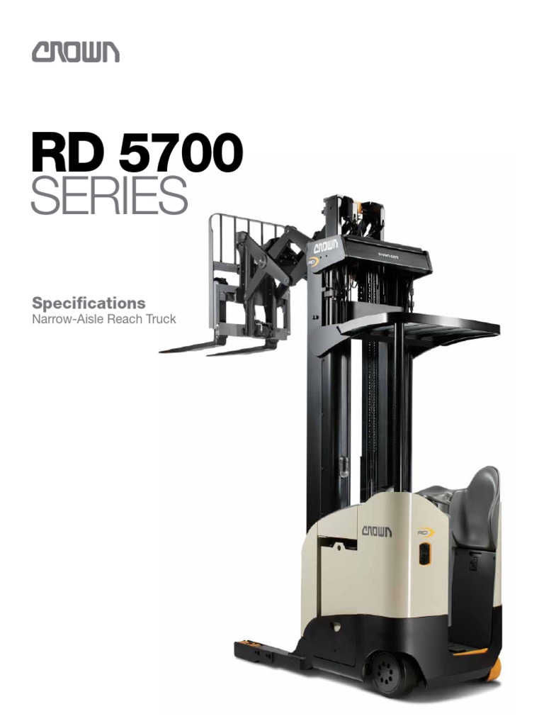 Crown RD 5700 Series Specifications | PDF | Elevator | Forklift