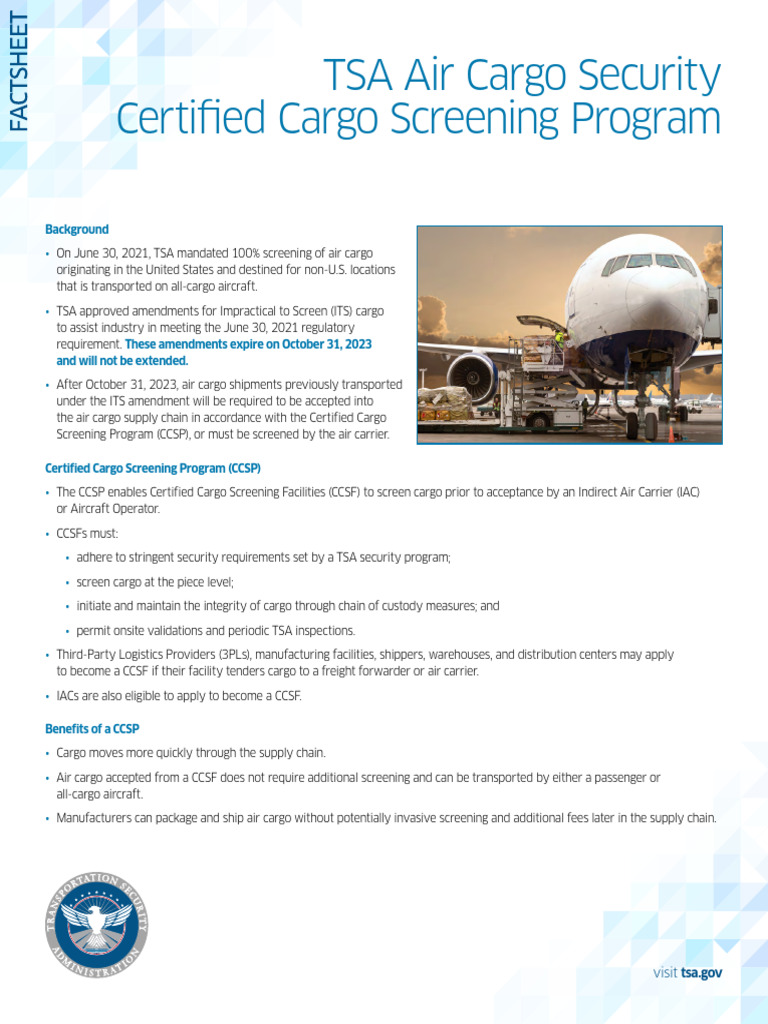 FCTSH Its Cargo v3 508c | PDF | Cargo | Transportation Security ...