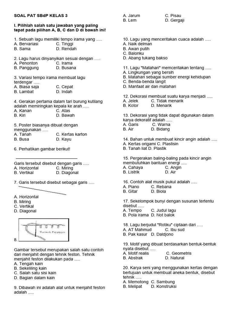 Soal Pat SBDP | PDF