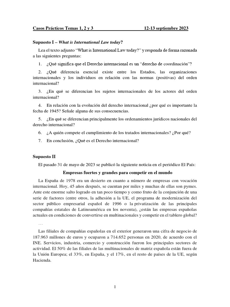 Casos Prácticos Temas 1, 2 y 3 (23-24) | PDF | Kosovo | Serbia