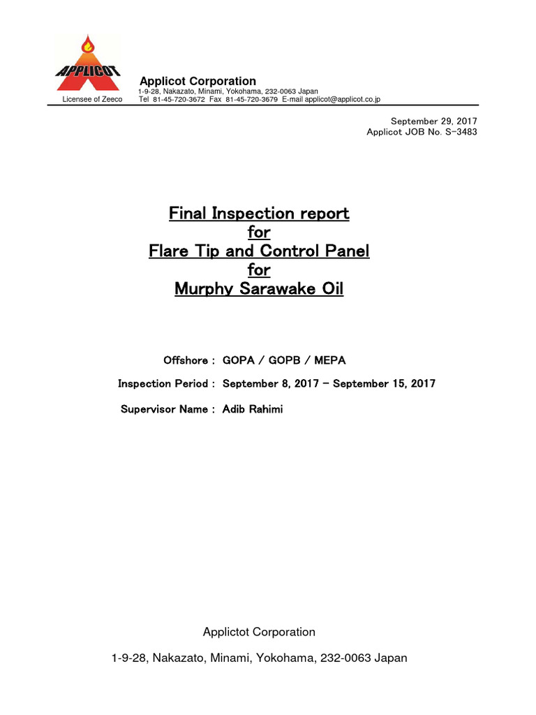 Murphy Offshore Inspection and Maintenance Report | PDF | Thermocouple ...