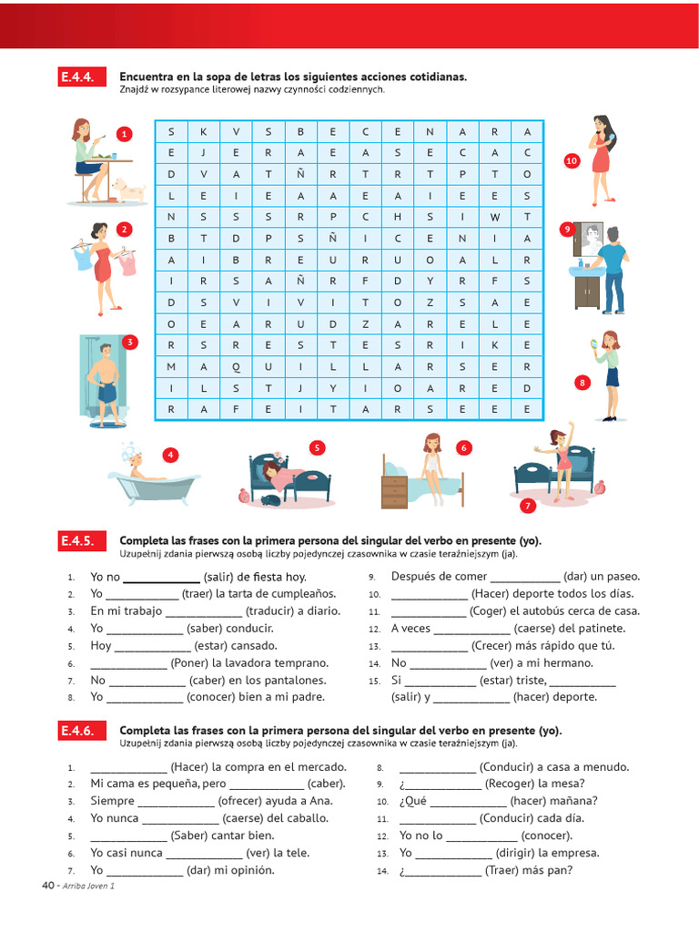 Tema 6e Ejercicios Verbos Irregulares En Presente Pdf