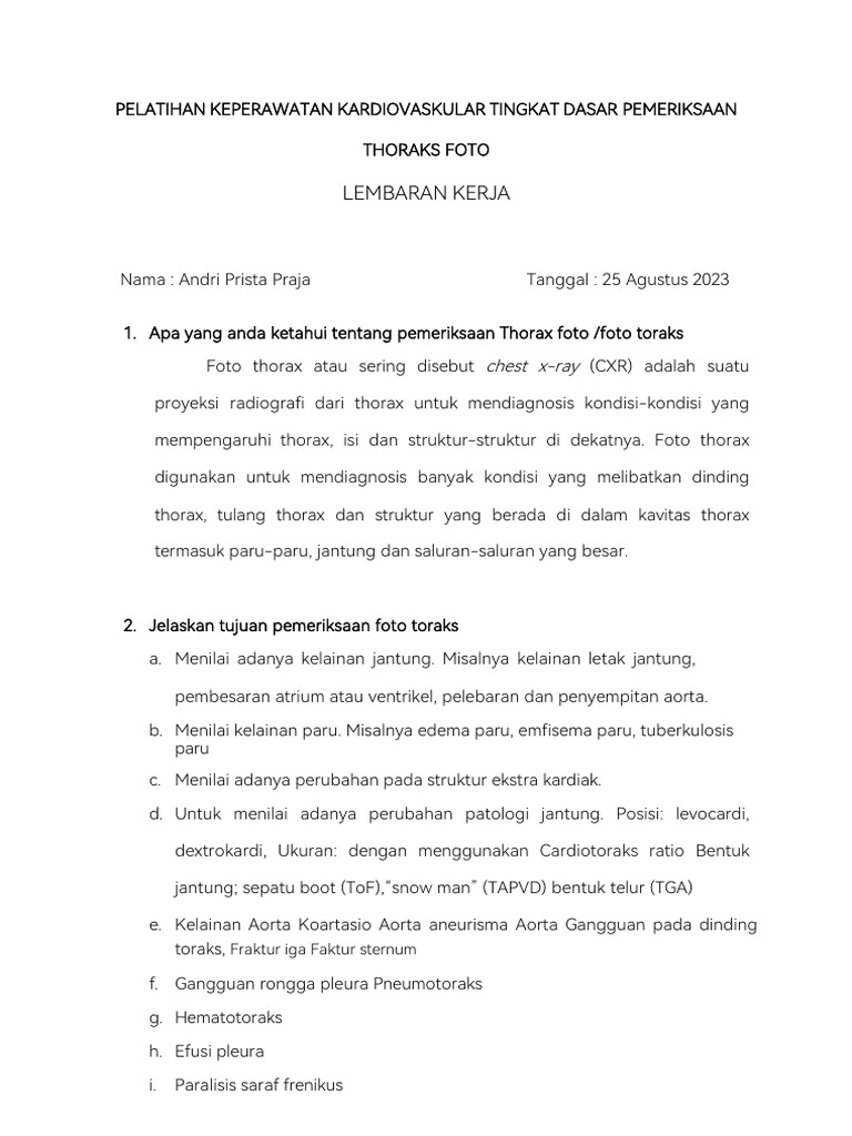 Panduan Dasar Foto Toraks untuk Diagnosis | PDF | Metode & Bahan Ajar