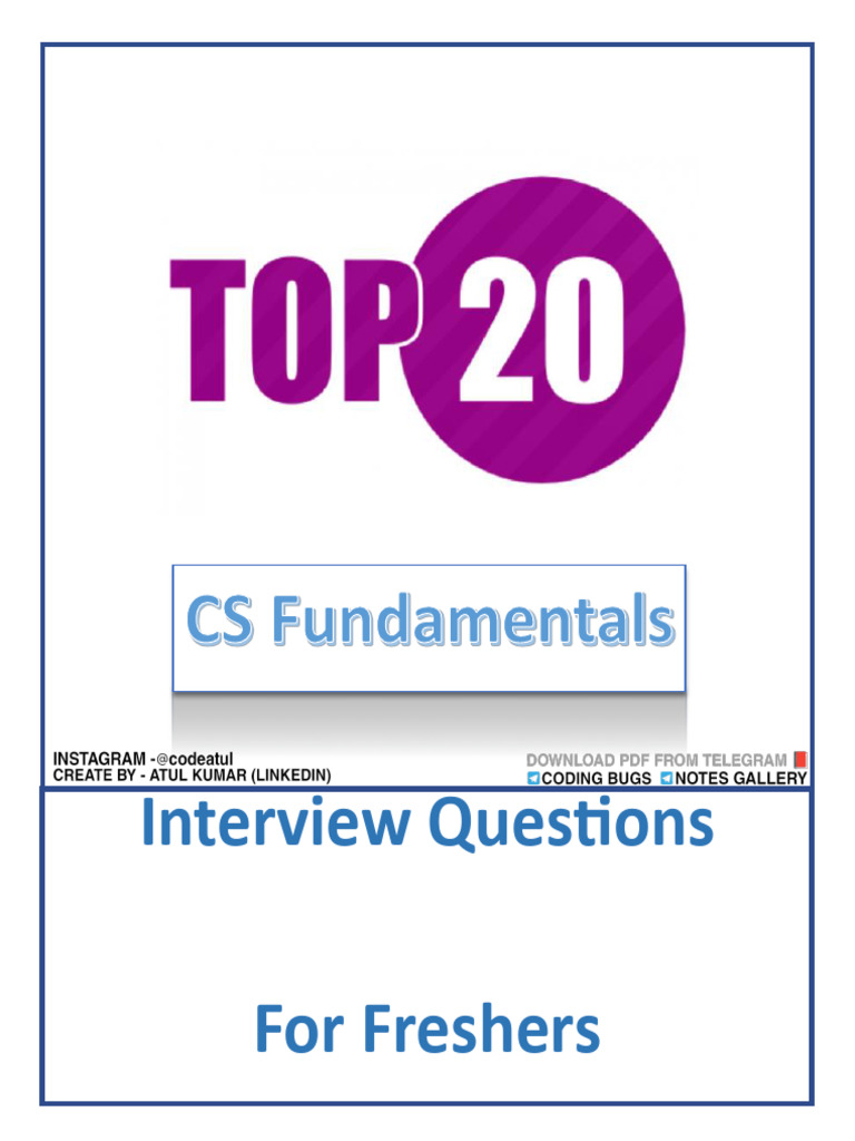 CS Fundamental Interview Questions | PDF | Class (Computer Programming ...