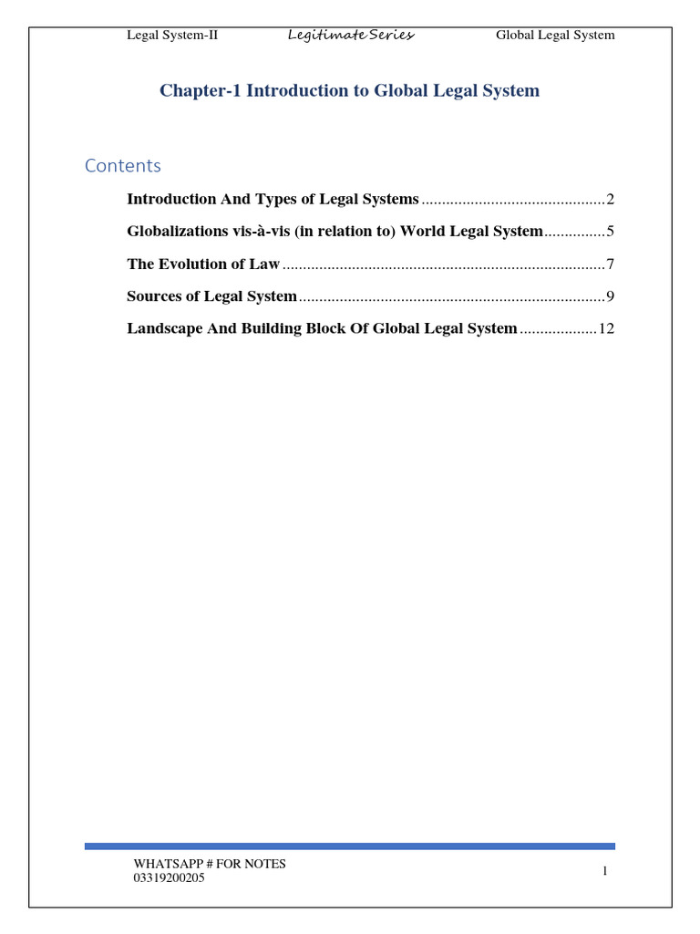 Overview of Global Legal Systems | PDF | Separation Of Powers | Sharia