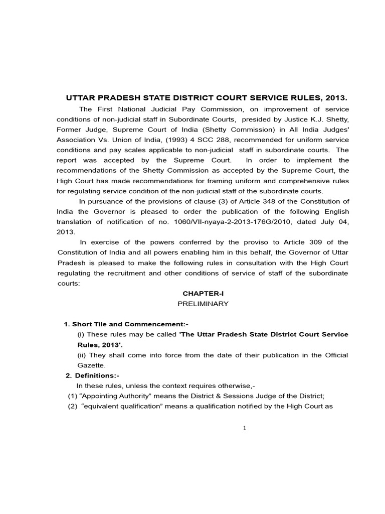 UPStateDCServiceRules2013 - 04 07 2018 | PDF | Fine (Penalty) | Probation