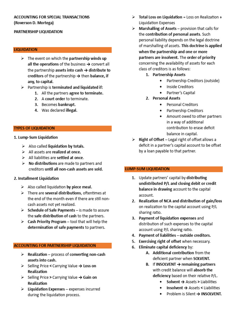 AST Partnership Liquidation Rob Notes | PDF | Liquidation | Insolvency