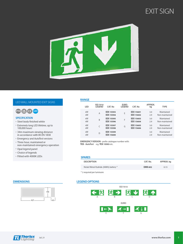 Exit Sign | PDF | Manufactured Goods