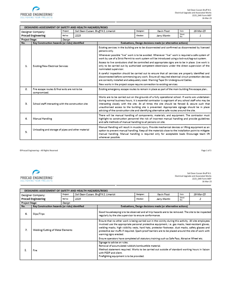 2223 Dar Form-Mep | PDF | Risk | Safety