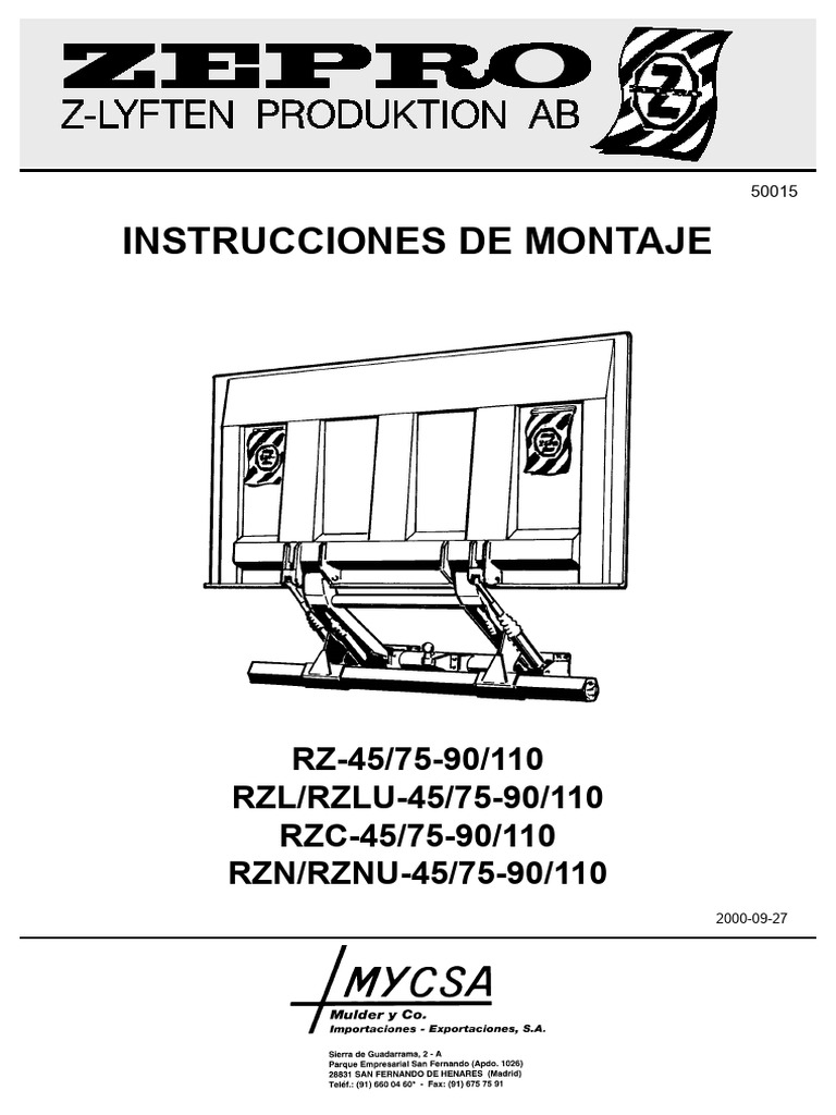 Instrucciones de Montaje Trampillas ZEPRO | PDF | Tornillo | Relé