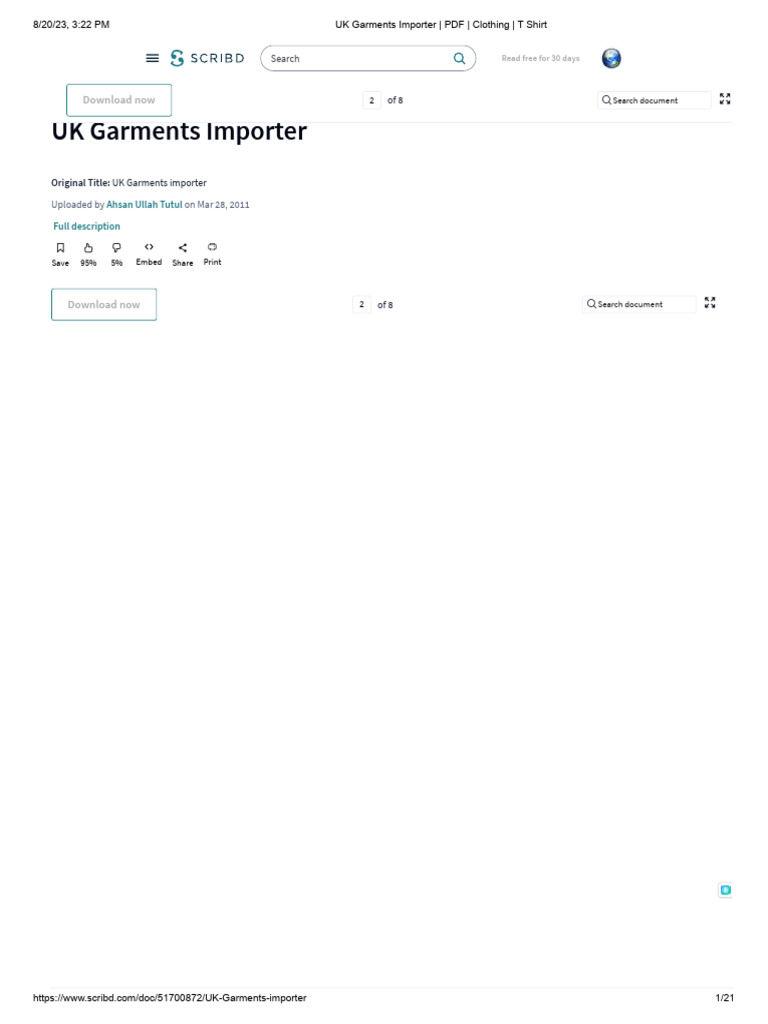 UK Garments Importer - PDF - Clothing - T Shirt | PDF | Scribd | Clothing