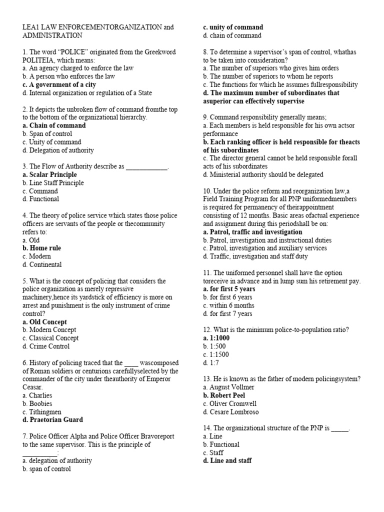 Law Enforcement Organization Basics | PDF | Police | Justice
