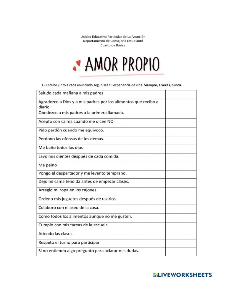 Amor Propio | PDF
