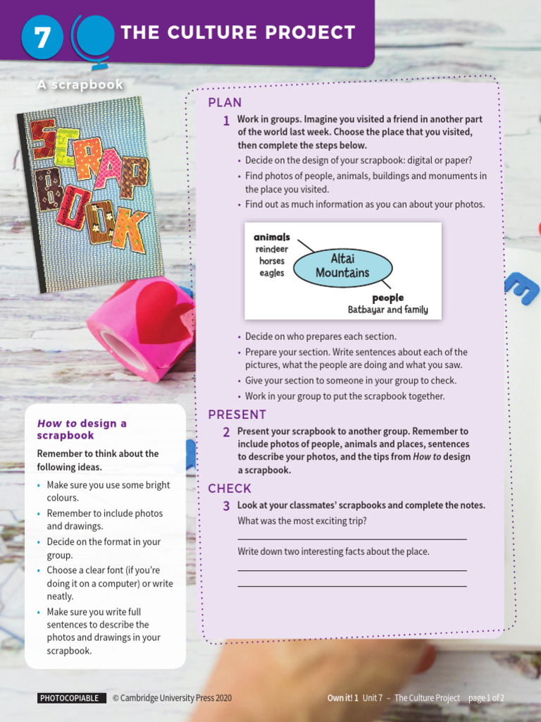 OWN IT 1 - Culture - Project - Unit7 | PDF | Scrapbooking