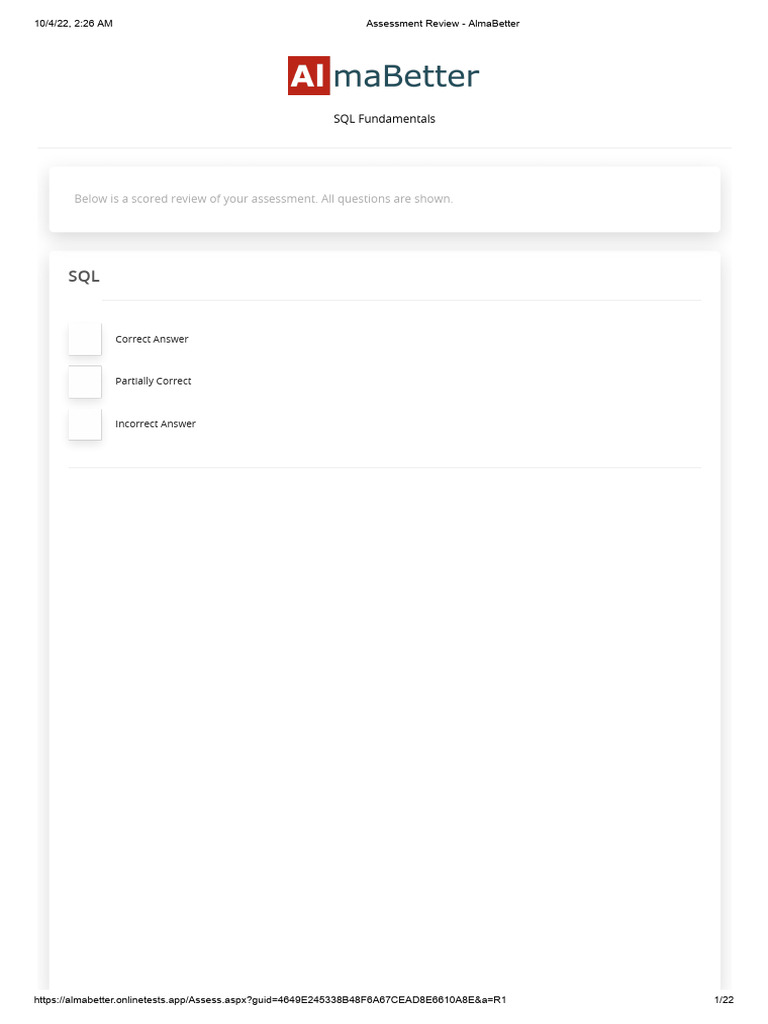 SQL Fundamentals Assessment Review | PDF | Table (Database) | Sql