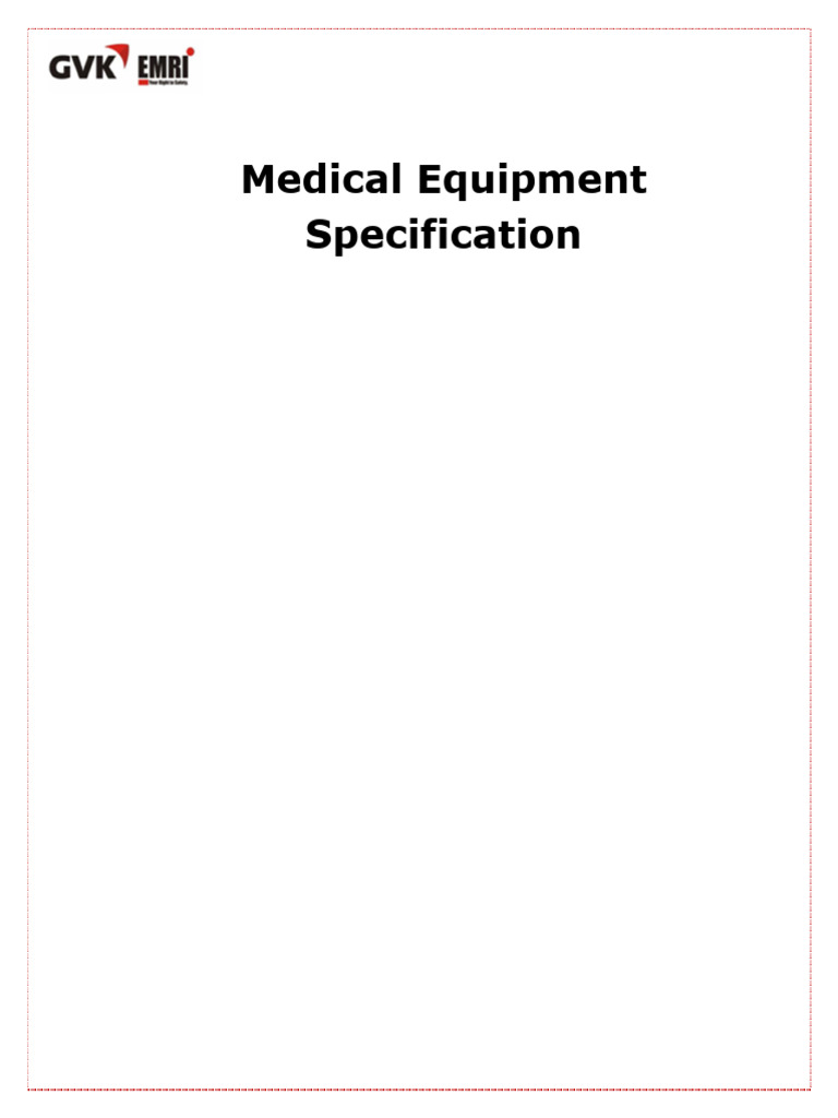 Medical Equipment Specification | PDF | Electrocardiography