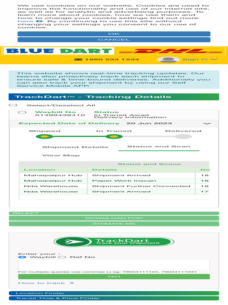 Tracking Details - Bluedart | PDF