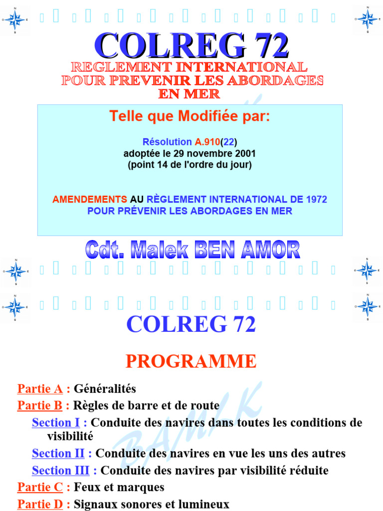 New Colreg 72 | PDF | Radar | Transport fluvial et maritime