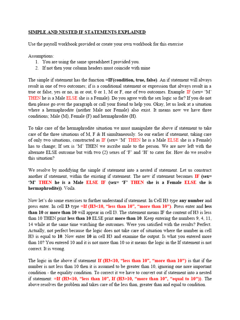 If Statement Explanation | PDF | Logic | Computer Programming