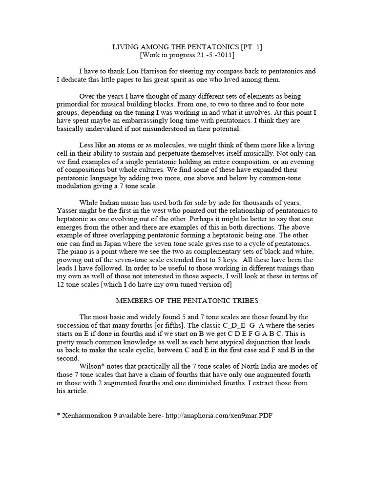Pentatonics | PDF | Scale (Music) | Music Theory