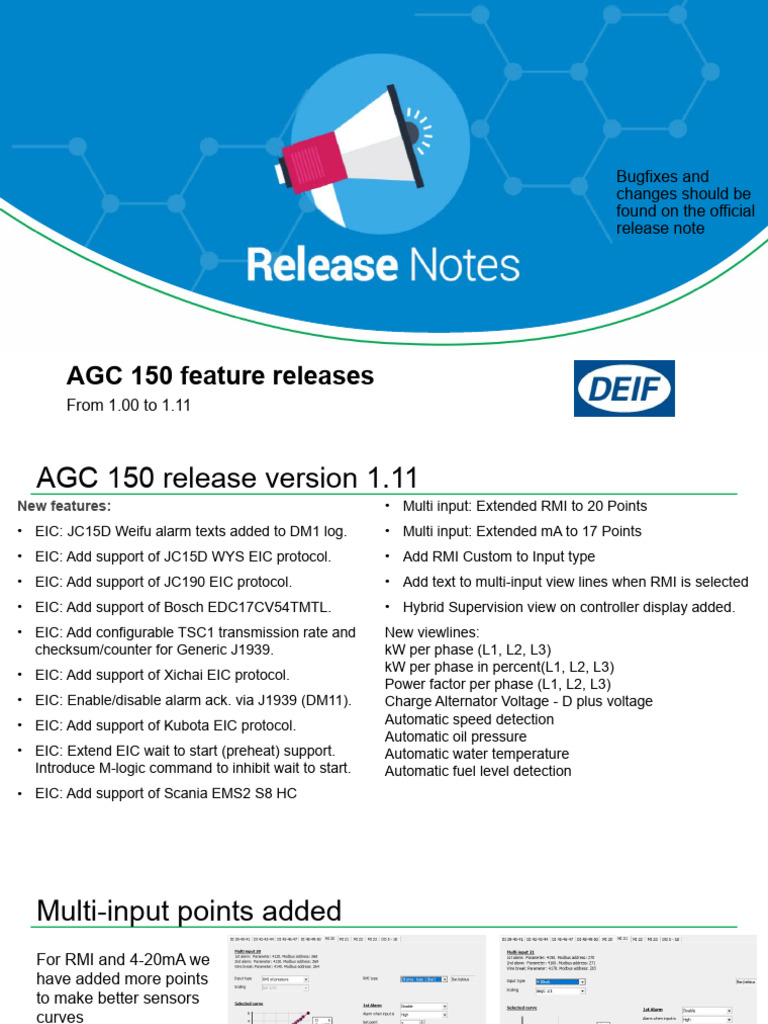 AGC 150 - Feature Releases | PDF | Feedback | Engines