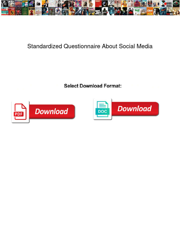 Standardized Questionnaire About Social Media | PDF | Social Media ...