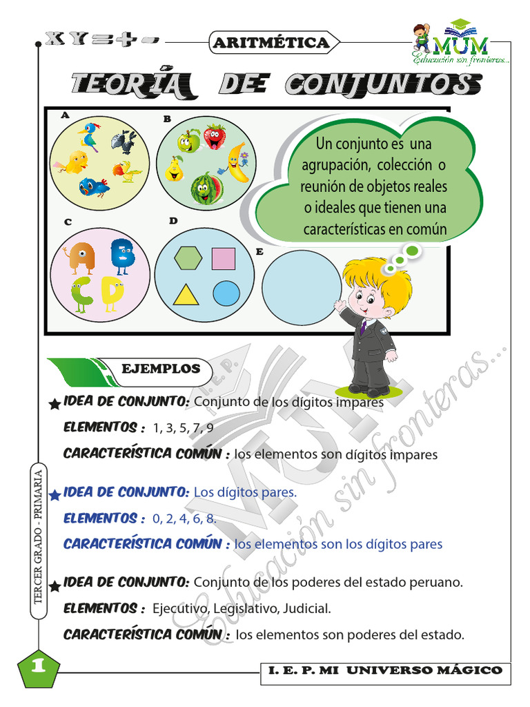 001 Idea Noción de Conjuntos 3er Grado | PDF | Comida y bebida